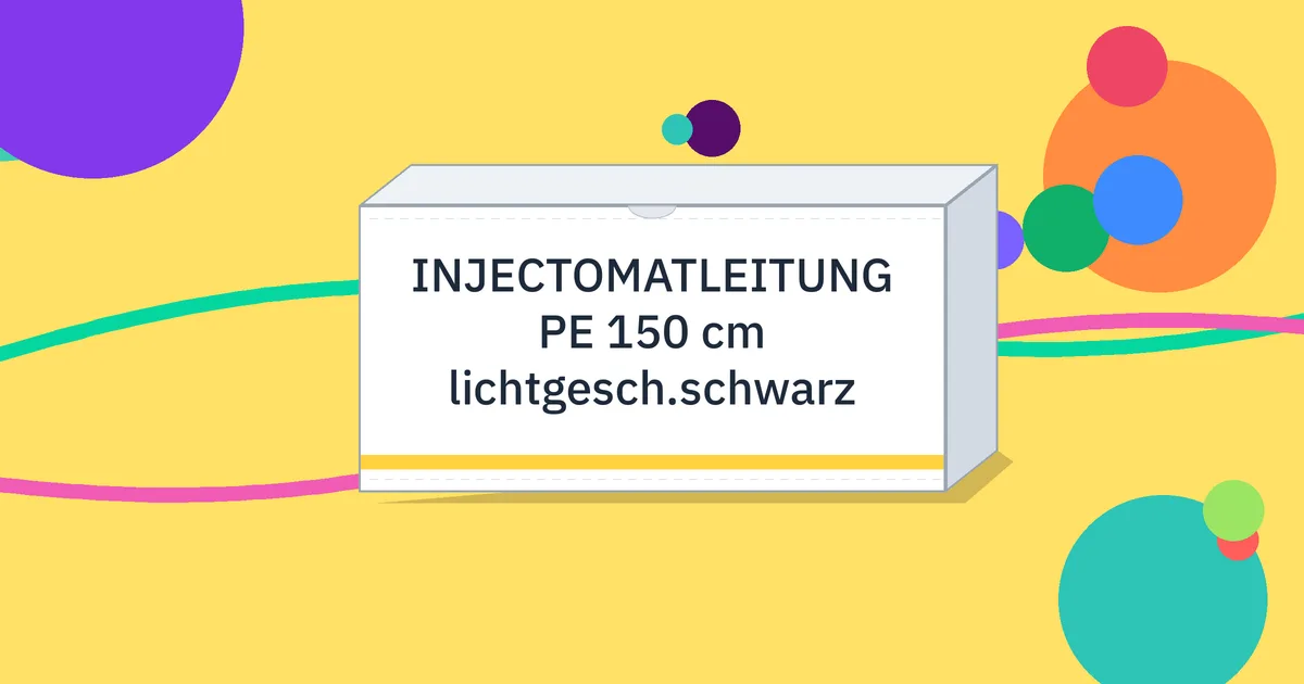 Symbolbild: Packung mit der Aufschrift INJECTOMATLEITUNG PE 150 cm lichtgesch.schwarz (PZN 03455184) – Verfügbarkeit und Bezug in Apotheken in Frankfurt am Main