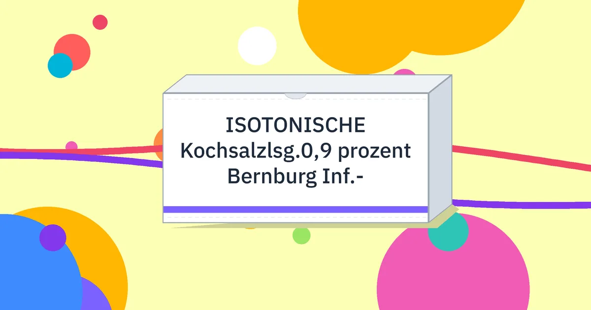 Symbolbild: Packung mit der Aufschrift ISOTONISCHE Kochsalzlsg.0,9 prozent Bernburg Inf.- (PZN 07510833) – Verfügbarkeit und Bezug in Apotheken in Frankfurt am Main