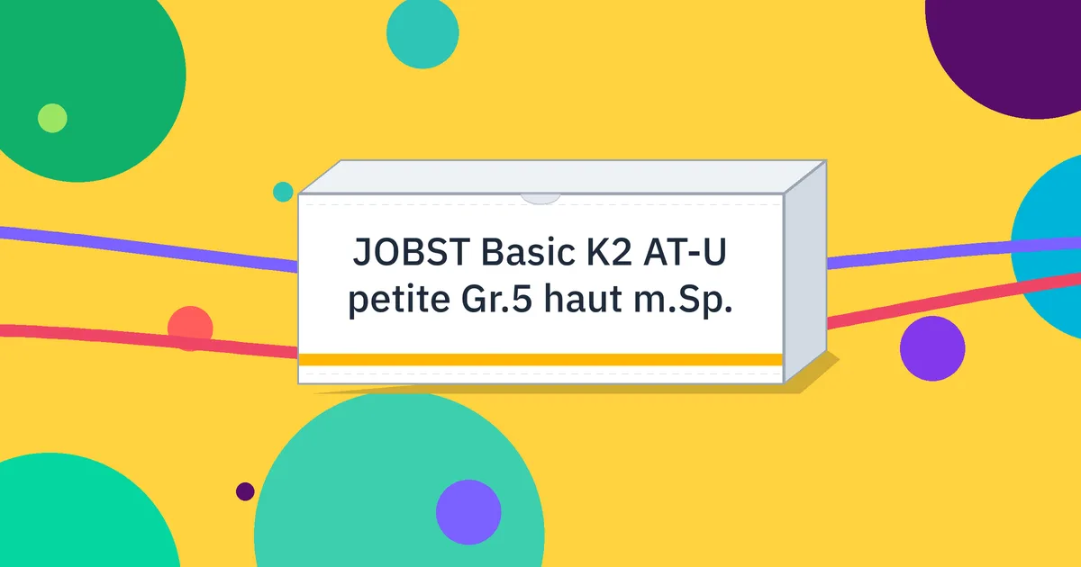 Symbolbild: Packung mit der Aufschrift JOBST Basic K2 AT-U petite Gr.5 haut m.Sp. (PZN 13060535) – Verfügbarkeit und Bezug in Apotheken in Frankfurt am Main