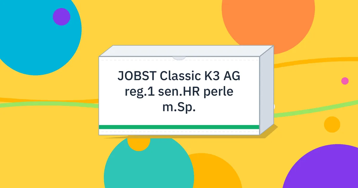 Symbolbild: Packung mit der Aufschrift JOBST Classic K3 AG reg.1 sen.HR perle m.Sp. (PZN 17957216) – Verfügbarkeit und Bezug in Apotheken in Frankfurt am Main