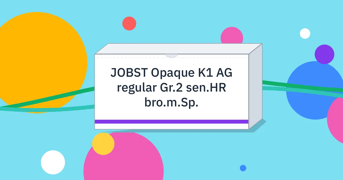 Symbolbild: Packung mit der Aufschrift JOBST Opaque K1 AG regular Gr.2 sen.HR bro.m.Sp. (PZN 13092340) – Verfügbarkeit und Bezug in Apotheken in Frankfurt am Main