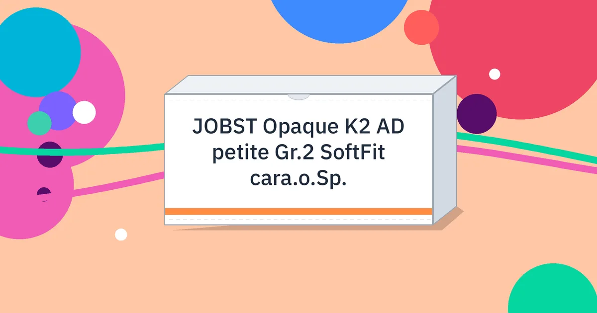 Symbolbild: Packung mit der Aufschrift JOBST Opaque K2 AD petite Gr.2 SoftFit cara.o.Sp. (PZN 11250220) – Verfügbarkeit und Bezug in Apotheken in Frankfurt am Main