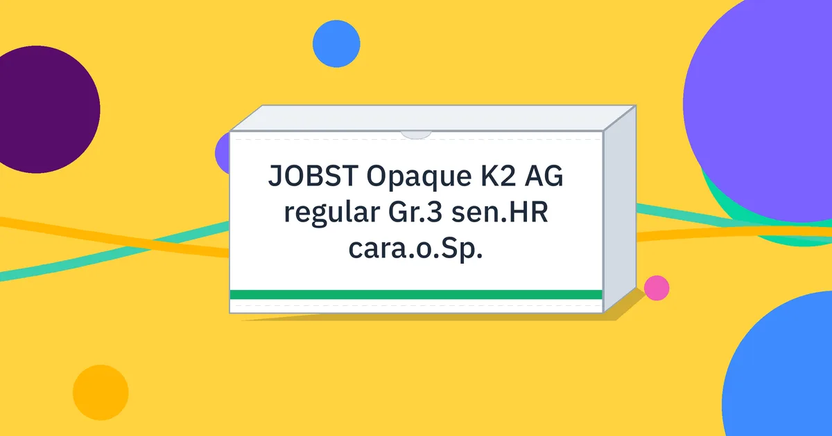 Symbolbild: Packung mit der Aufschrift JOBST Opaque K2 AG regular Gr.3 sen.HR cara.o.Sp. (PZN 12142142) – Verfügbarkeit und Bezug in Apotheken in Frankfurt am Main