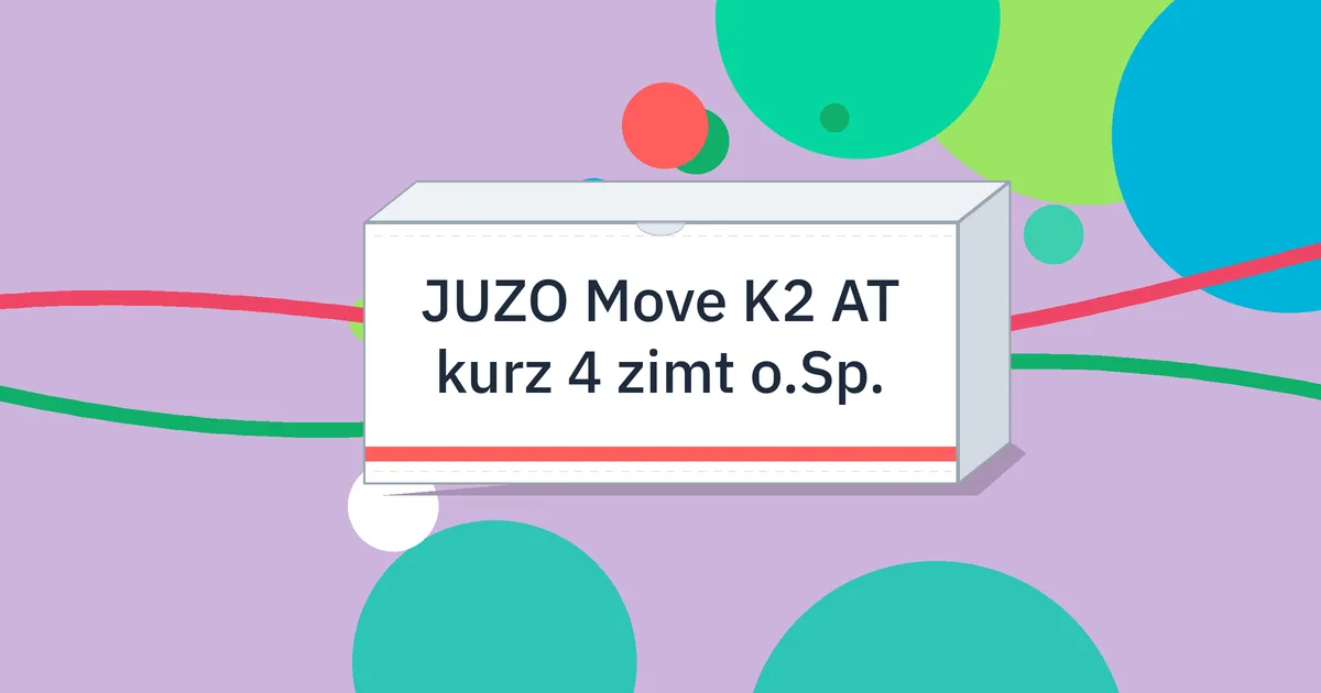 Symbolbild: Packung mit der Aufschrift JUZO Move K2 AT kurz 4 zimt o.Sp. (PZN 20675326) – Verfügbarkeit und Bezug in Apotheken in Frankfurt am Main
