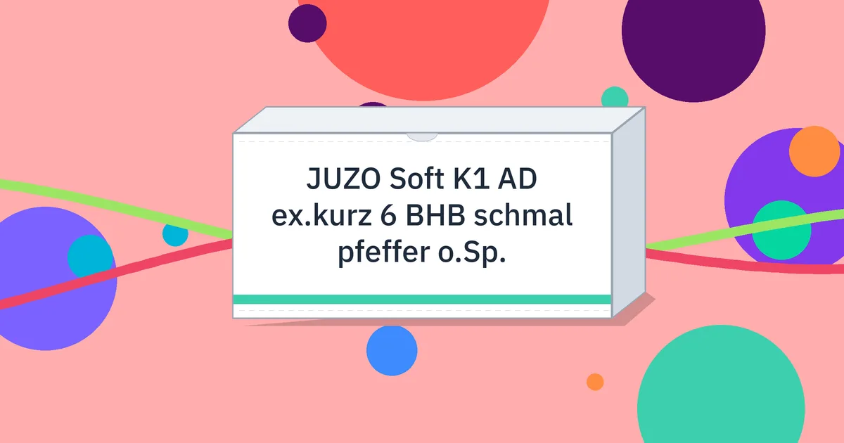 Symbolbild: Packung mit der Aufschrift JUZO Soft K1 AD ex.kurz 6 BHB schmal pfeffer o.Sp. (PZN 15464202) – Verfügbarkeit und Bezug in Apotheken in Frankfurt am Main
