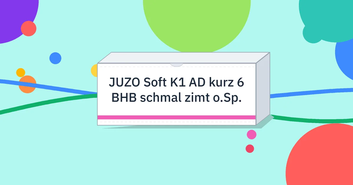 Symbolbild: Packung mit der Aufschrift JUZO Soft K1 AD kurz 6 BHB schmal zimt o.Sp. (PZN 15463645) – Verfügbarkeit und Bezug in Apotheken in Frankfurt am Main