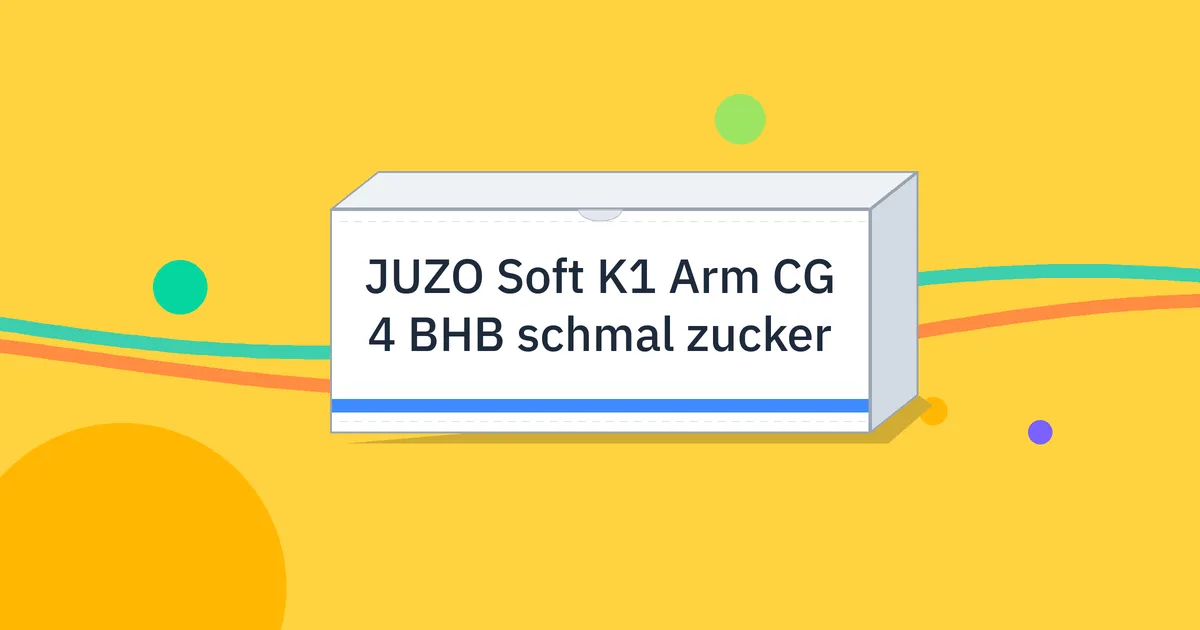 Symbolbild: Packung mit der Aufschrift JUZO Soft K1 Arm CG 4 BHB schmal zucker (PZN 15507420) – Verfügbarkeit und Bezug in Apotheken in Frankfurt am Main