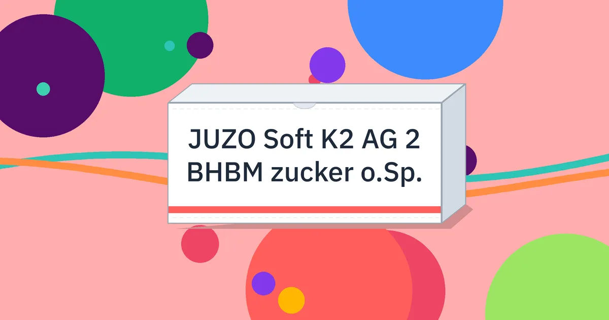 Symbolbild: Packung mit der Aufschrift JUZO Soft K2 AG 2 BHBM zucker o.Sp. (PZN 14860657) – Verfügbarkeit und Bezug in Apotheken in Frankfurt am Main