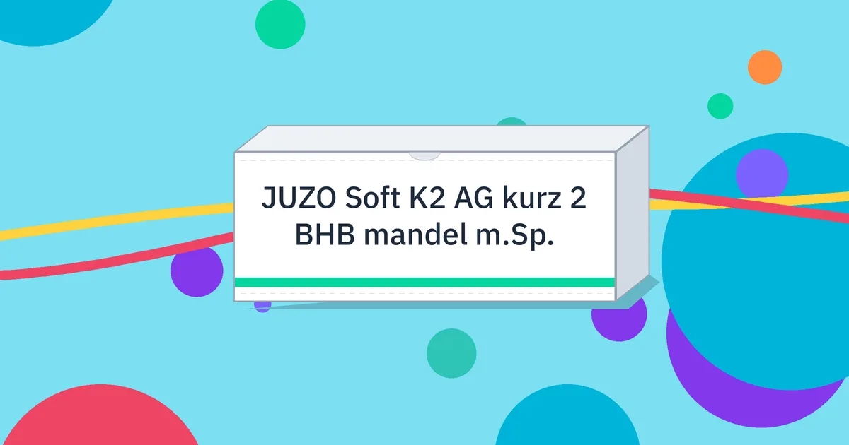 Symbolbild: Packung mit der Aufschrift JUZO Soft K2 AG kurz 2 BHB mandel m.Sp. (PZN 14826293) – Verfügbarkeit und Bezug in Apotheken in Frankfurt am Main