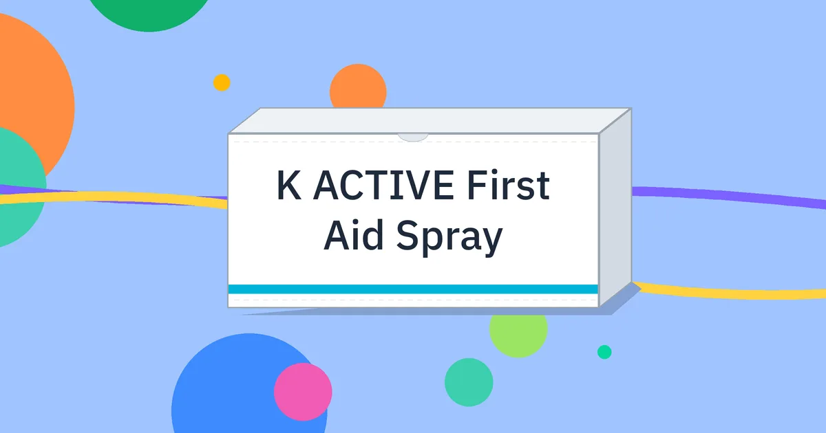 Symbolbild: Packung mit der Aufschrift K ACTIVE First Aid Spray (PZN 10403354) – Verfügbarkeit und Bezug in Apotheken in Frankfurt am Main