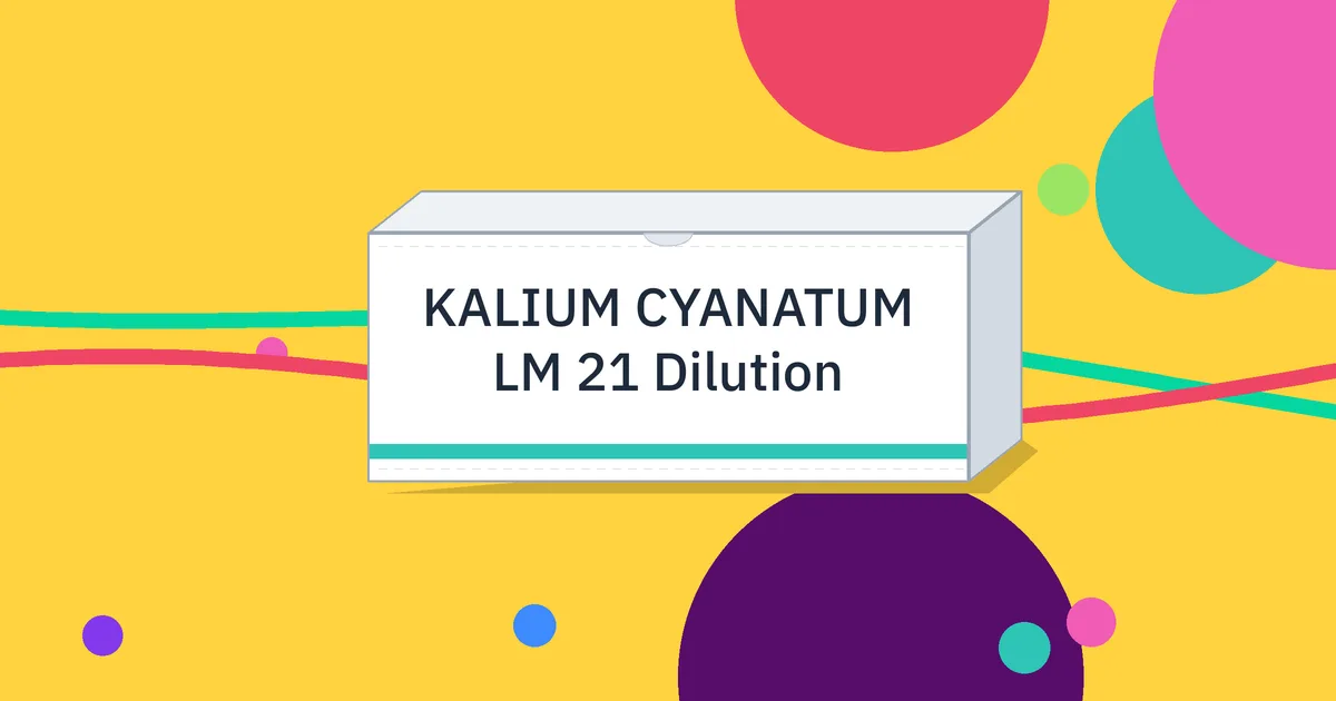Symbolbild: Packung mit der Aufschrift KALIUM CYANATUM LM 21 Dilution (PZN 12920697) – Verfügbarkeit und Bezug in Apotheken in Frankfurt am Main