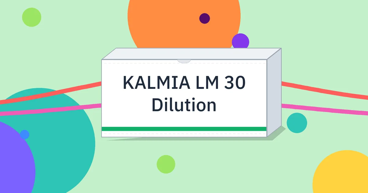 Symbolbild: Packung mit der Aufschrift KALMIA LM 30 Dilution (PZN 03504899) – Verfügbarkeit und Bezug in Apotheken in Frankfurt am Main