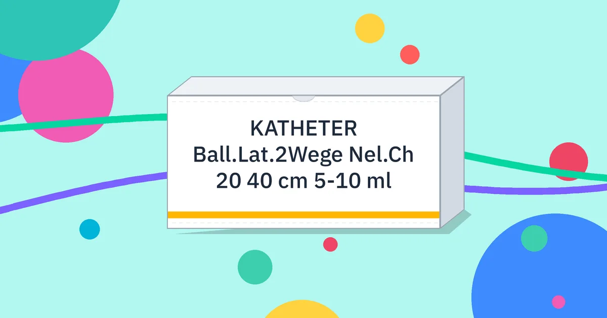 Symbolbild: Packung mit der Aufschrift KATHETER Ball.Lat.2Wege Nel.Ch 20 40 cm 5-10 ml (PZN 06830174) – Verfügbarkeit und Bezug in Apotheken in Frankfurt am Main
