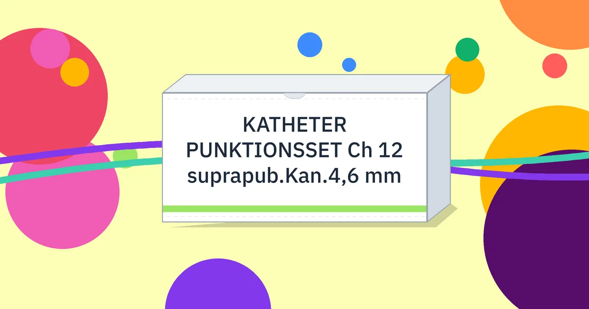 Symbolbild: Packung mit der Aufschrift KATHETER PUNKTIONSSET Ch 12 suprapub.Kan.4,6 mm (PZN 01462576) – Verfügbarkeit und Bezug in Apotheken in Frankfurt am Main