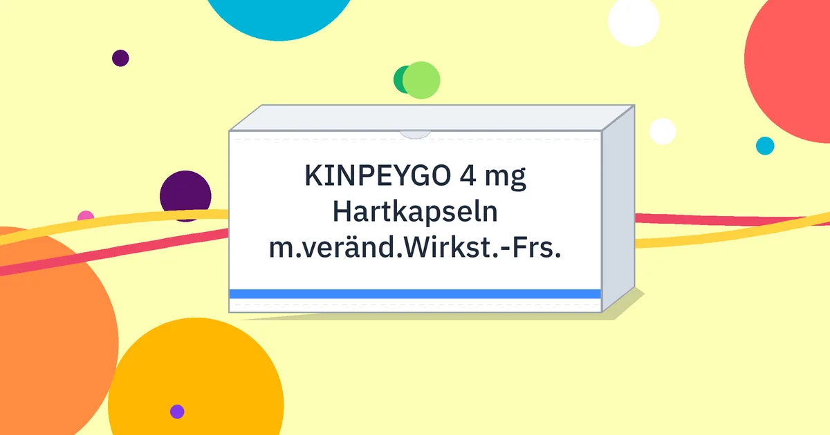 Symbolbild: Packung mit der Aufschrift KINPEYGO 4 mg Hartkapseln m.veränd.Wirkst.-Frs. (PZN 19905554) – Verfügbarkeit und Bezug in Apotheken in Frankfurt am Main