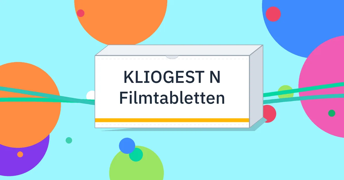 Symbolbild: Packung mit der Aufschrift KLIOGEST N Filmtabletten (PZN 09442490) – Verfügbarkeit und Bezug in Apotheken in Frankfurt am Main