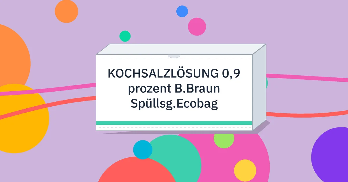 Symbolbild: Packung mit der Aufschrift KOCHSALZLÖSUNG 0,9 prozent B.Braun Spüllsg.Ecobag (PZN 19880127) – Verfügbarkeit und Bezug in Apotheken in Frankfurt am Main