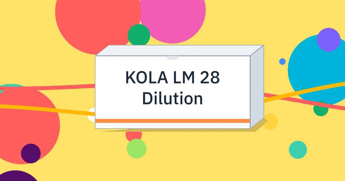 Symbolbild: Packung mit der Aufschrift KOLA LM 28 Dilution (PZN 13519614) – Verfügbarkeit und Bezug in Apotheken in Frankfurt am Main