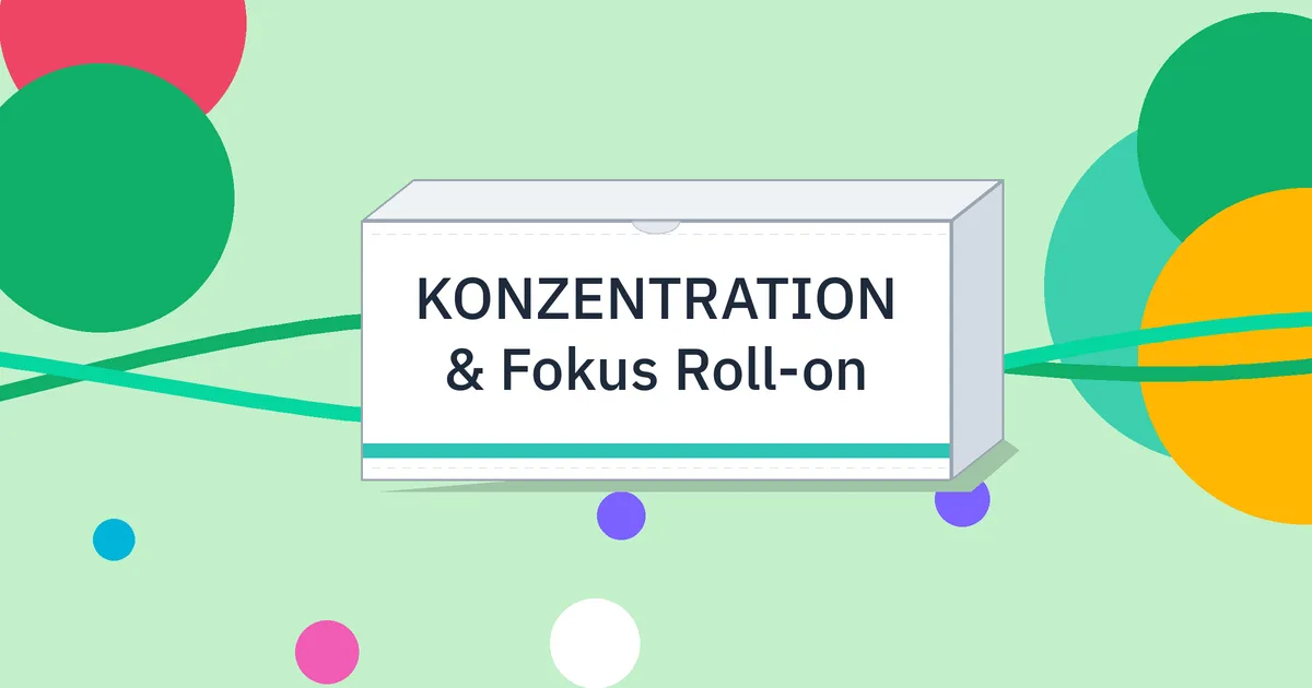 Symbolbild: Packung mit der Aufschrift KONZENTRATION & Fokus Roll-on (PZN 18848920) – Verfügbarkeit und Bezug in Apotheken in Frankfurt am Main