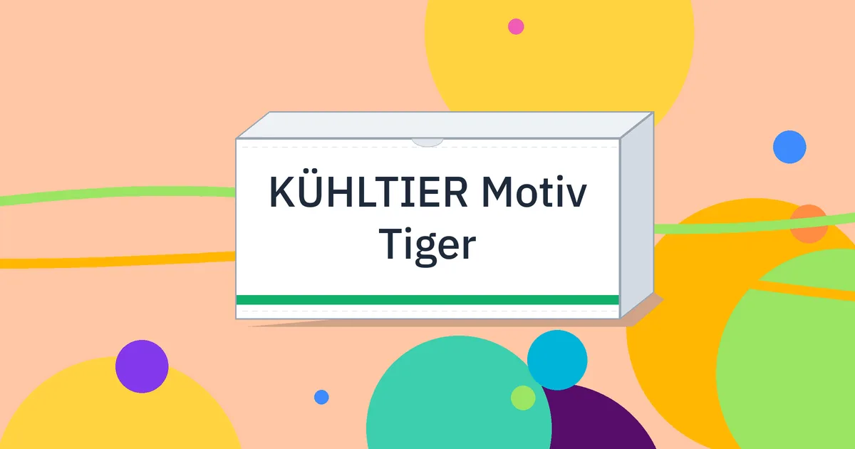 Symbolbild: Packung mit der Aufschrift KÜHLTIER Motiv Tiger (PZN 18444625) – Verfügbarkeit und Bezug in Apotheken in Frankfurt am Main