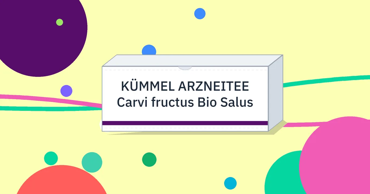 Symbolbild: Packung mit der Aufschrift KÜMMEL ARZNEITEE Carvi fructus Bio Salus (PZN 07381293) – Verfügbarkeit und Bezug in Apotheken in Frankfurt am Main