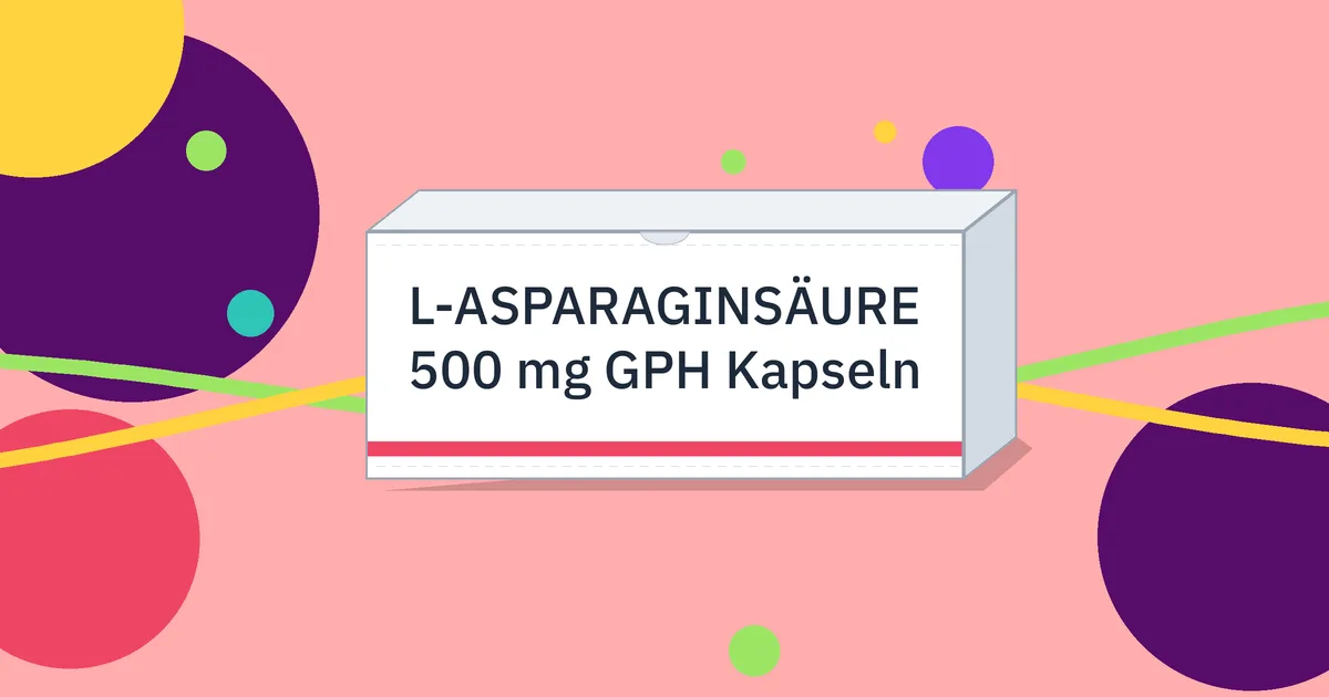 Symbolbild: Packung mit der Aufschrift L-ASPARAGINSÄURE 500 mg GPH Kapseln (PZN 02718115) – Verfügbarkeit und Bezug in Apotheken in Frankfurt am Main