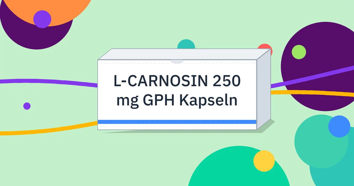 Symbolbild: Packung mit der Aufschrift L-CARNOSIN 250 mg GPH Kapseln (PZN 02639870) – Verfügbarkeit und Bezug in Apotheken in Frankfurt am Main