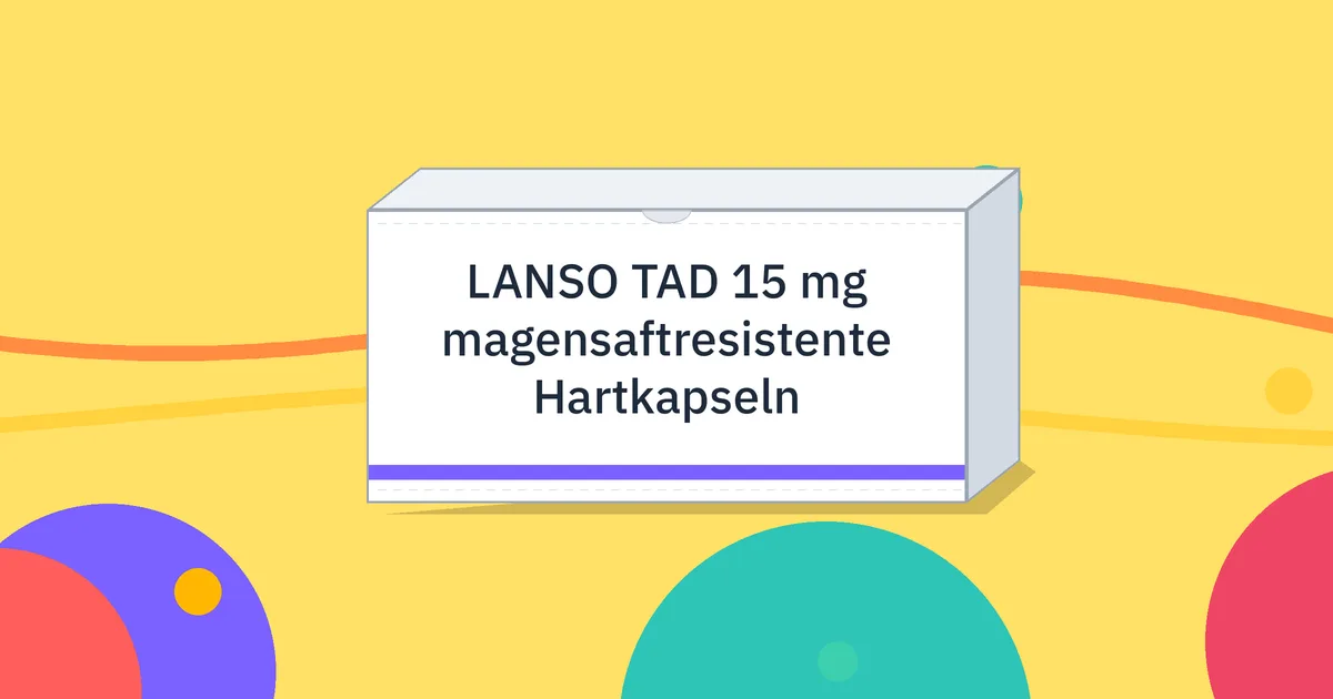 Symbolbild: Packung mit der Aufschrift LANSO TAD 15 mg magensaftresistente Hartkapseln (PZN 04336470) – Verfügbarkeit und Bezug in Apotheken in Frankfurt am Main