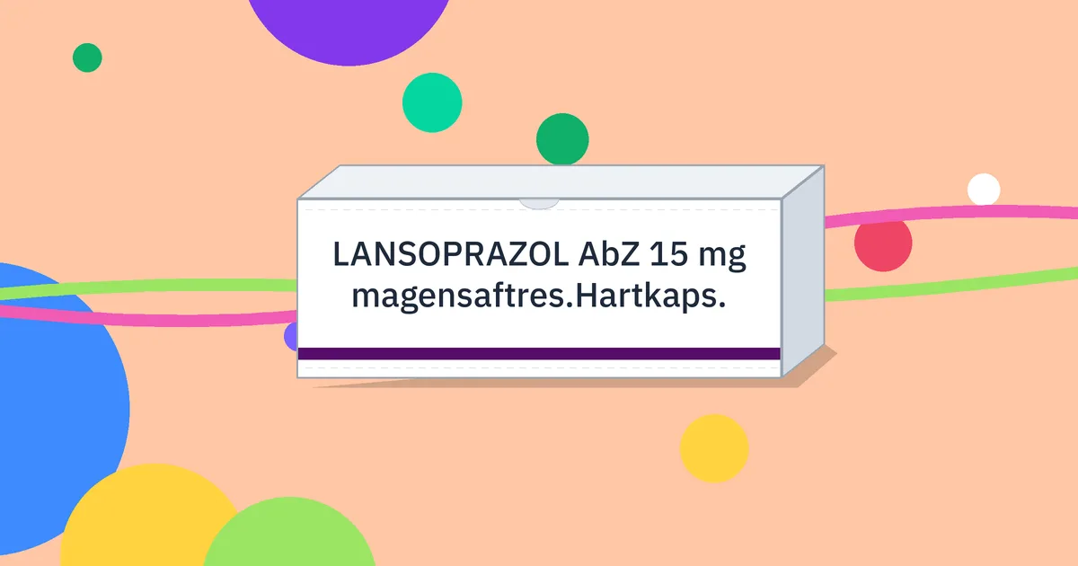 Symbolbild: Packung mit der Aufschrift LANSOPRAZOL AbZ 15 mg magensaftres.Hartkaps. (PZN 04317538) – Verfügbarkeit und Bezug in Apotheken in Frankfurt am Main