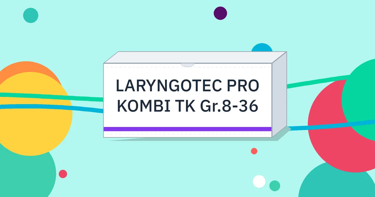 Symbolbild: Packung mit der Aufschrift LARYNGOTEC PRO KOMBI TK Gr.8-36 (PZN 16740940) – Verfügbarkeit und Bezug in Apotheken in Frankfurt am Main