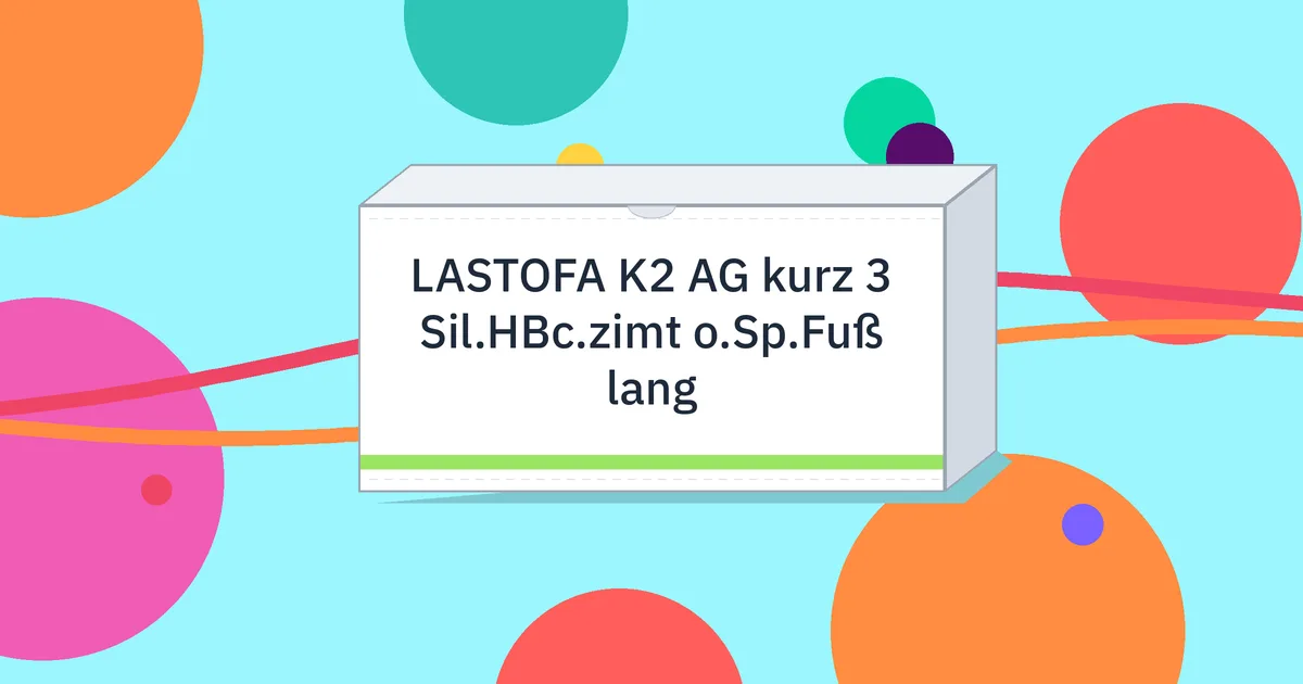 Symbolbild: Packung mit der Aufschrift LASTOFA K2 AG kurz 3 Sil.HBc.zimt o.Sp.Fuß lang (PZN 14149705) – Verfügbarkeit und Bezug in Apotheken in Frankfurt am Main