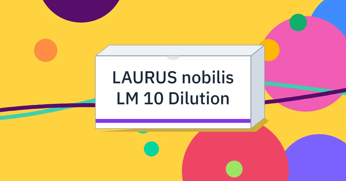 Symbolbild: Packung mit der Aufschrift LAURUS nobilis LM 10 Dilution (PZN 13524489) – Verfügbarkeit und Bezug in Apotheken in Frankfurt am Main