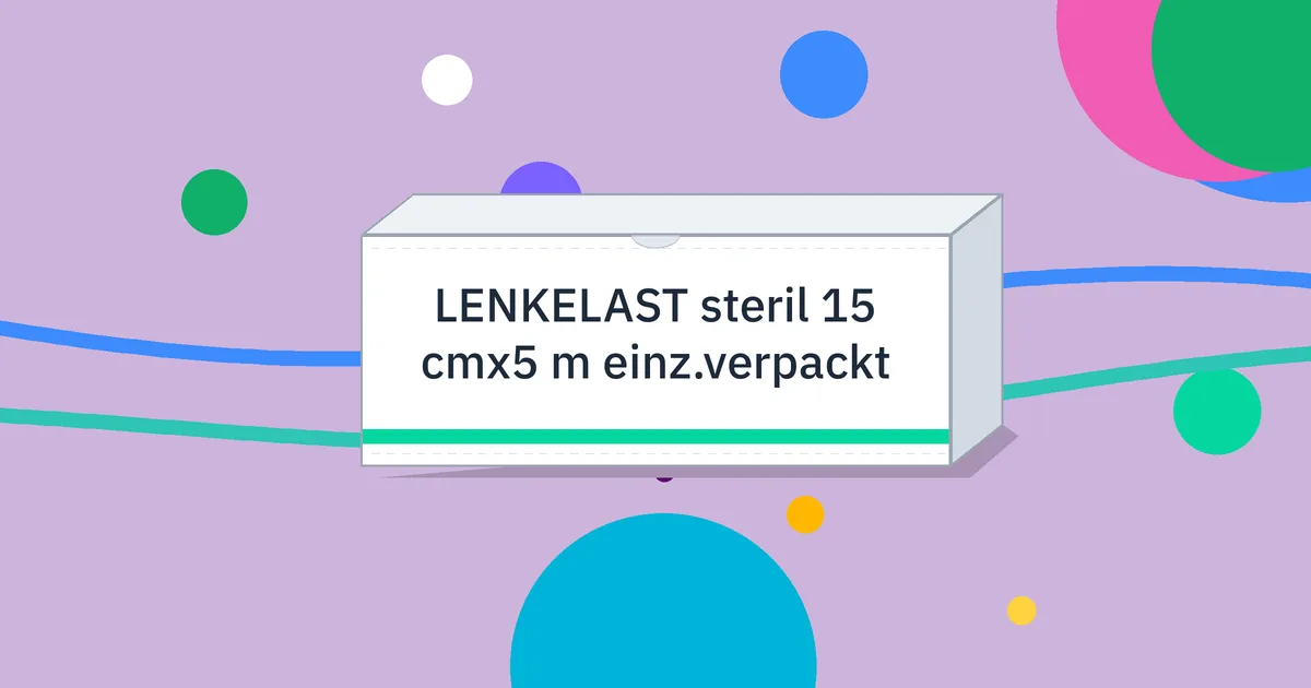 Symbolbild: Packung mit der Aufschrift LENKELAST steril 15 cmx5 m einz.verpackt (PZN 10931538) – Verfügbarkeit und Bezug in Apotheken in Frankfurt am Main