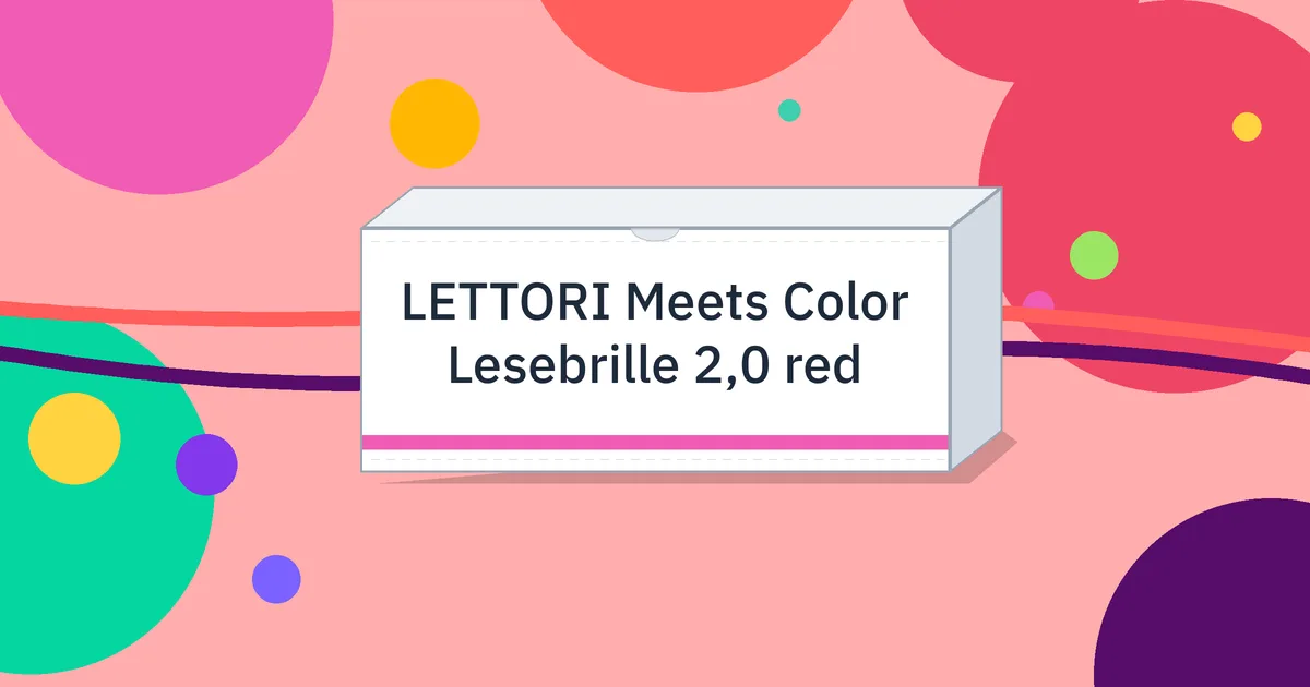 Symbolbild: Packung mit der Aufschrift LETTORI Meets Color Lesebrille 2,0 red (PZN 11142111) – Verfügbarkeit und Bezug in Apotheken in Frankfurt am Main