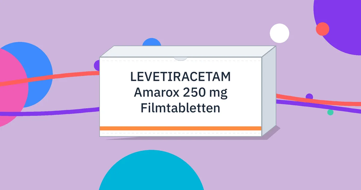 Symbolbild: Packung mit der Aufschrift LEVETIRACETAM Amarox 250 mg Filmtabletten (PZN 17852629) – Verfügbarkeit und Bezug in Apotheken in Frankfurt am Main