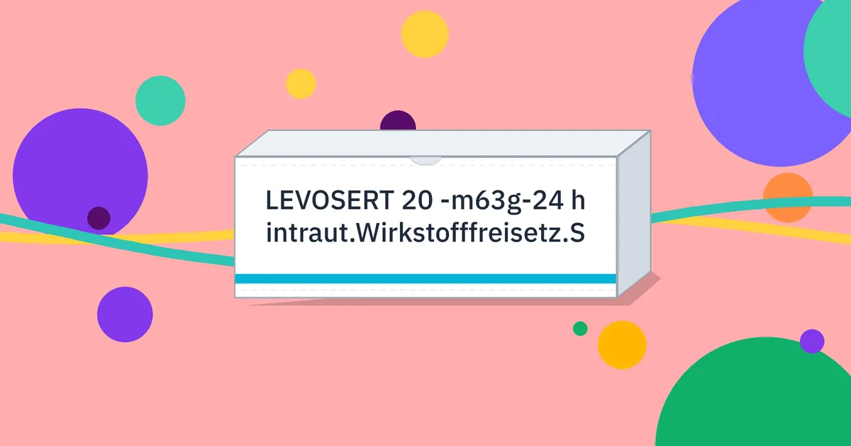Symbolbild: Packung mit der Aufschrift LEVOSERT 20 -m63g-24 h intraut.Wirkstofffreisetz.S (PZN 13423268) – Verfügbarkeit und Bezug in Apotheken in Frankfurt am Main