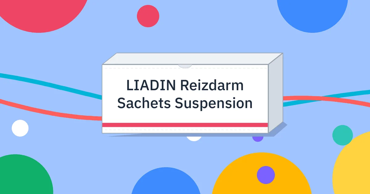 Symbolbild: Packung mit der Aufschrift LIADIN Reizdarm Sachets Suspension (PZN 14289599) – Verfügbarkeit und Bezug in Apotheken in Frankfurt am Main