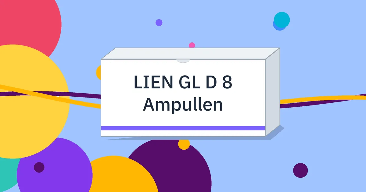 Symbolbild: Packung mit der Aufschrift LIEN GL D 8 Ampullen (PZN 03356507) – Verfügbarkeit und Bezug in Apotheken in Frankfurt am Main