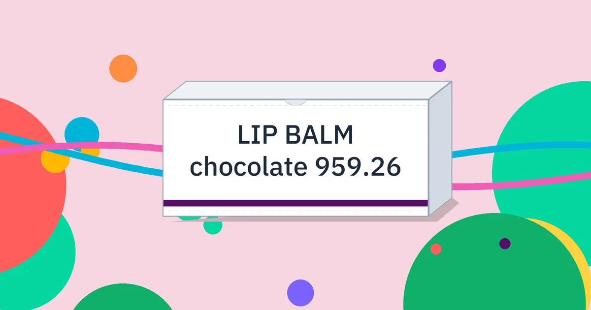 Symbolbild: Packung mit der Aufschrift LIP BALM chocolate 959.26 (PZN 19633653) – Verfügbarkeit und Bezug in Apotheken in Frankfurt am Main