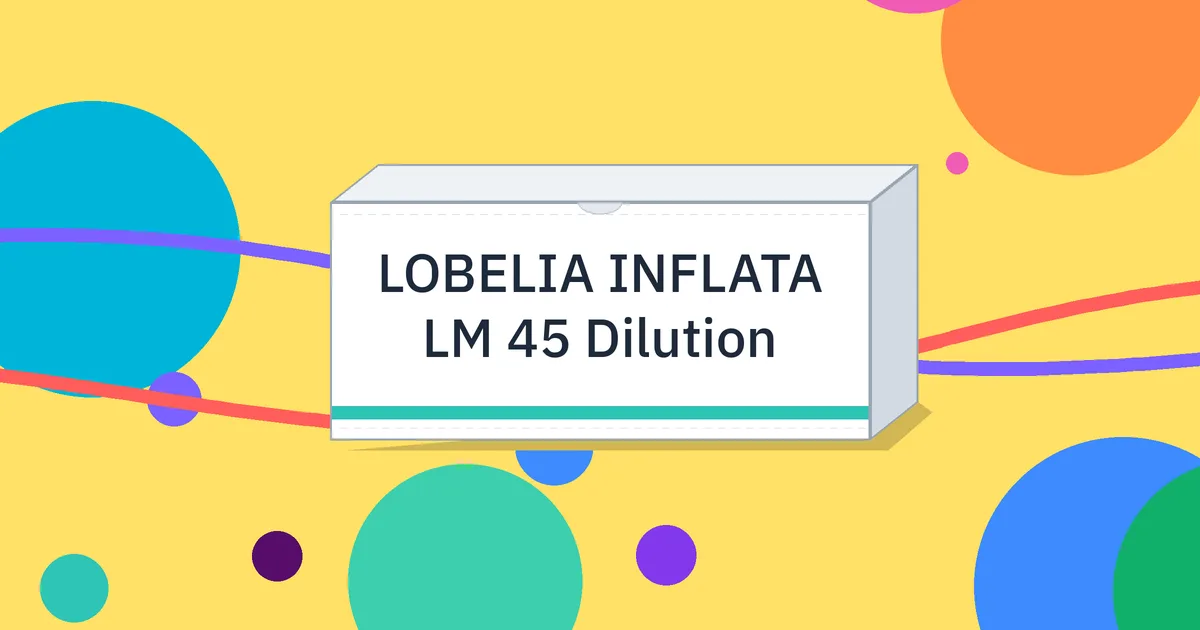 Symbolbild: Packung mit der Aufschrift LOBELIA INFLATA LM 45 Dilution (PZN 13534074) – Verfügbarkeit und Bezug in Apotheken in Frankfurt am Main