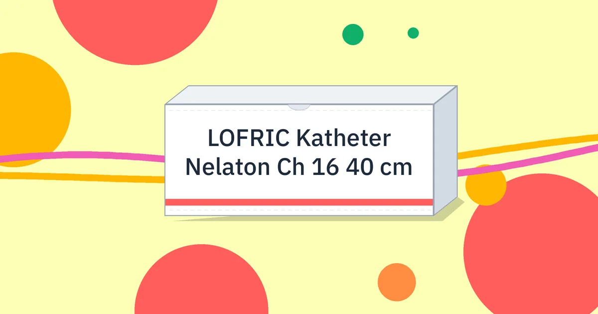 Symbolbild: Packung mit der Aufschrift LOFRIC Katheter Nelaton Ch 16 40 cm (PZN 16671682) – Verfügbarkeit und Bezug in Apotheken in Frankfurt am Main