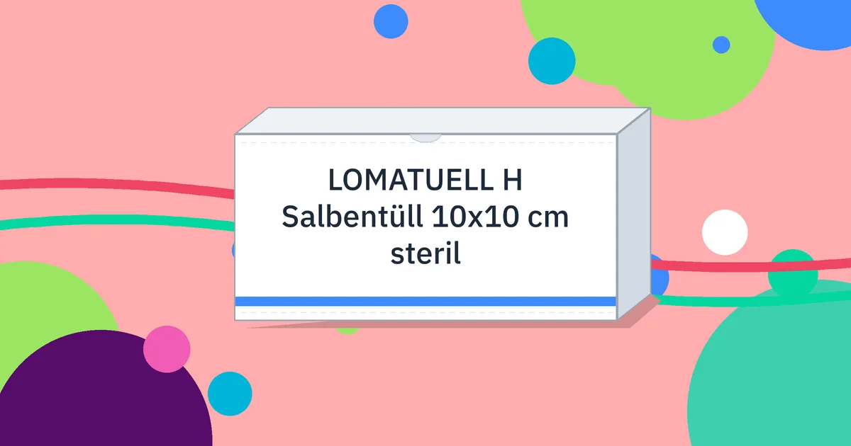 Symbolbild: Packung mit der Aufschrift LOMATUELL H Salbentüll 10x10 cm steril (PZN 03275631) – Verfügbarkeit und Bezug in Apotheken in Frankfurt am Main
