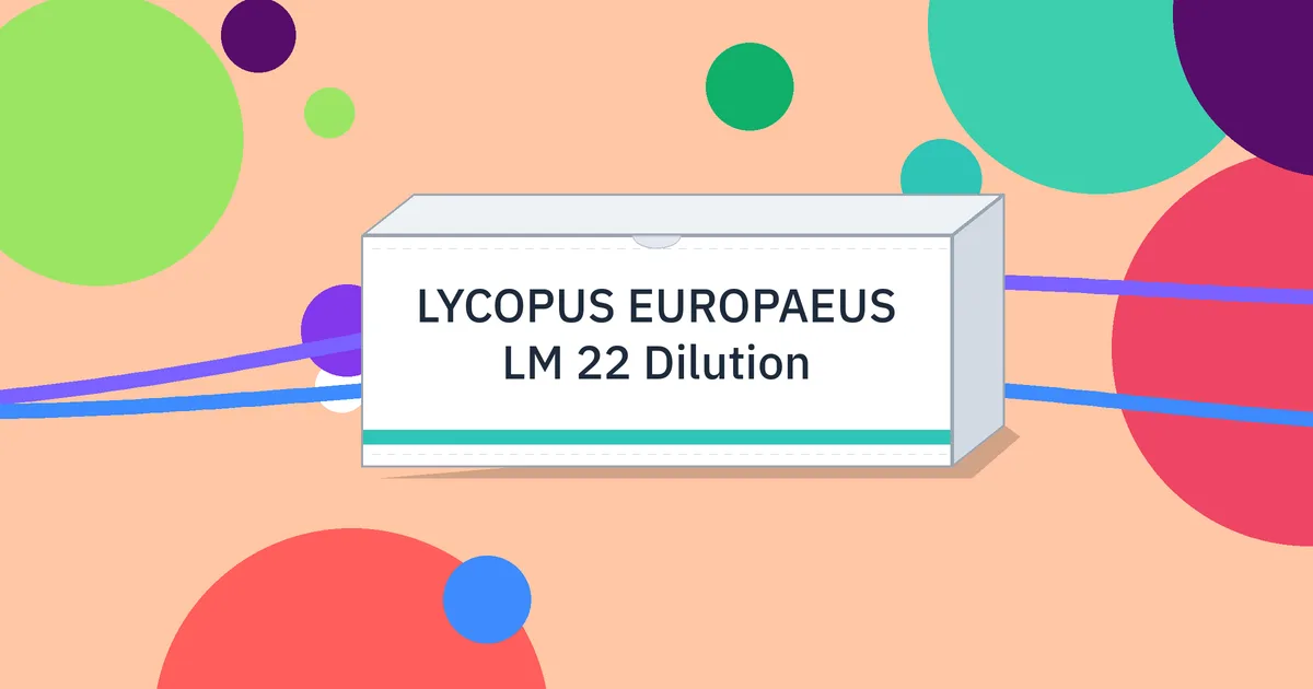 Symbolbild: Packung mit der Aufschrift LYCOPUS EUROPAEUS LM 22 Dilution (PZN 13538161) – Verfügbarkeit und Bezug in Apotheken in Frankfurt am Main