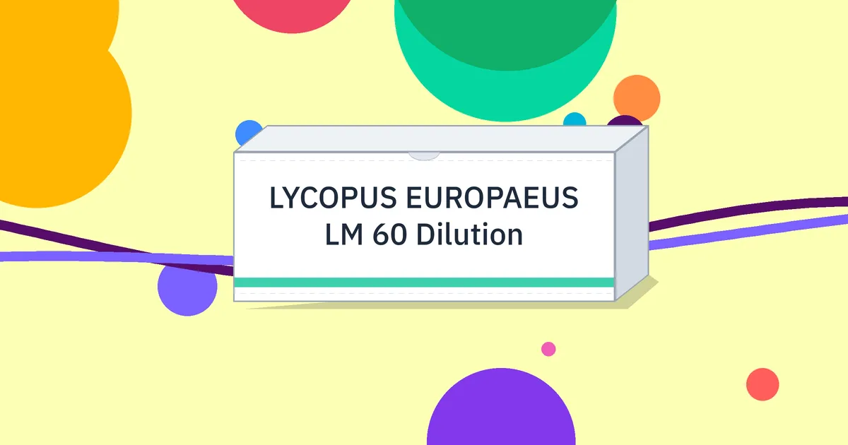 Symbolbild: Packung mit der Aufschrift LYCOPUS EUROPAEUS LM 60 Dilution (PZN 13538273) – Verfügbarkeit und Bezug in Apotheken in Frankfurt am Main