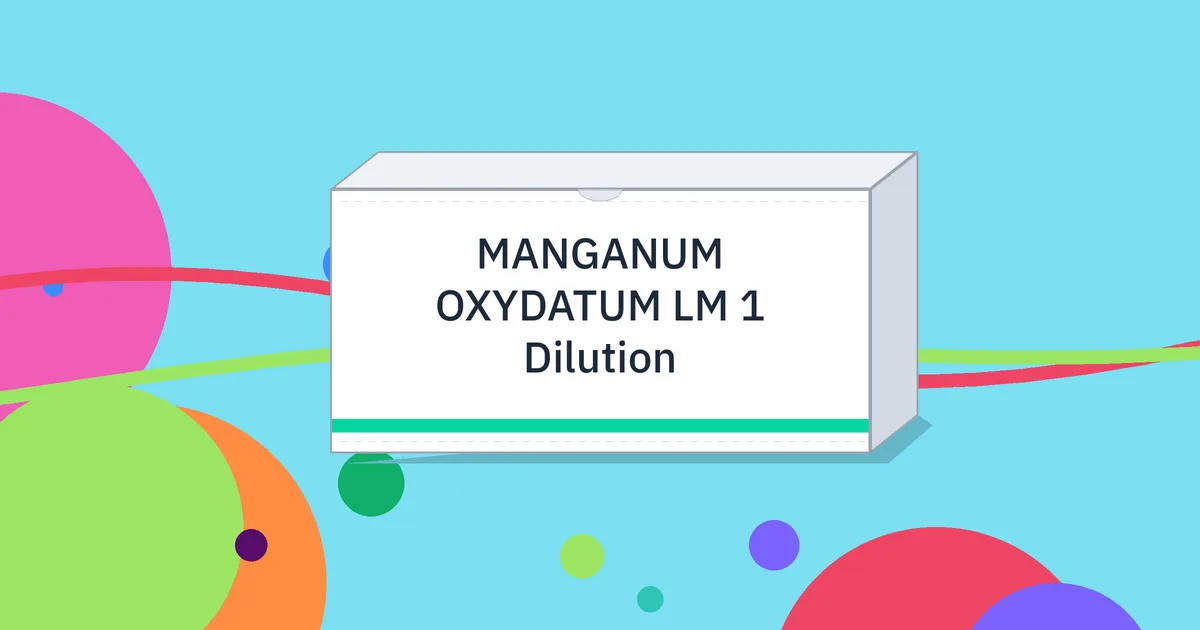 Symbolbild: Packung mit der Aufschrift MANGANUM OXYDATUM LM 1 Dilution (PZN 12944485) – Verfügbarkeit und Bezug in Apotheken in Frankfurt am Main