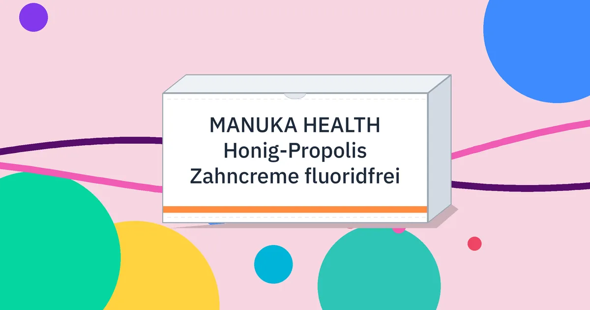 Symbolbild: Packung mit der Aufschrift MANUKA HEALTH Honig-Propolis Zahncreme fluoridfrei (PZN 18256591) – Verfügbarkeit und Bezug in Apotheken in Frankfurt am Main