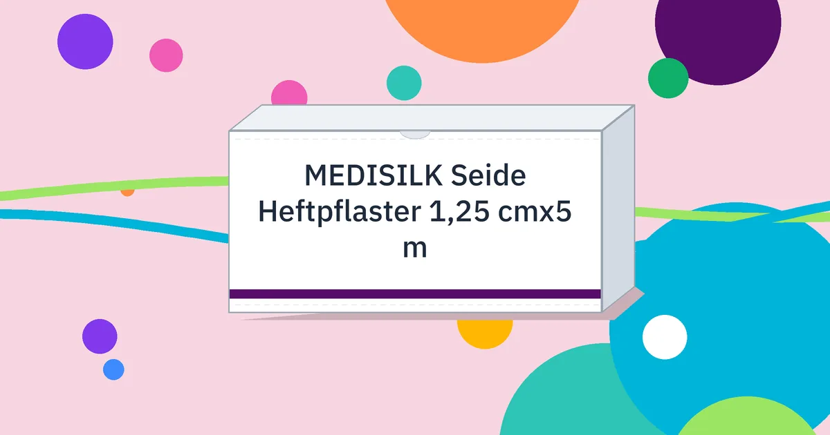Symbolbild: Packung mit der Aufschrift MEDISILK Seide Heftpflaster 1,25 cmx5 m (PZN 00971867) – Verfügbarkeit und Bezug in Apotheken in Frankfurt am Main