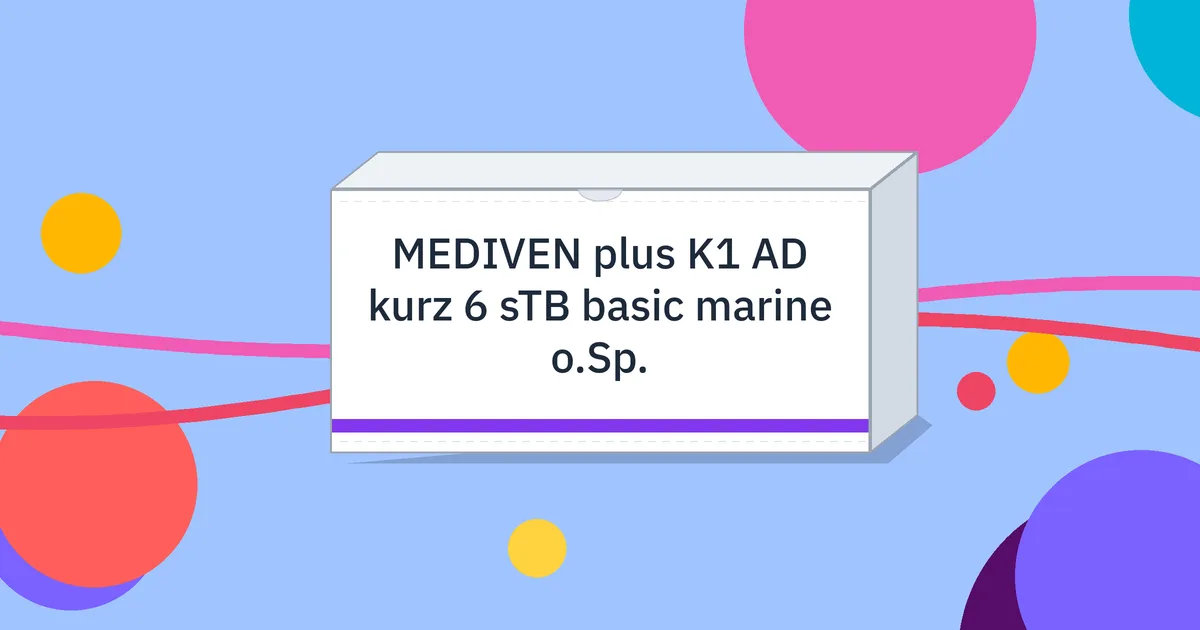 Symbolbild: Packung mit der Aufschrift MEDIVEN plus K1 AD kurz 6 sTB basic marine o.Sp. (PZN 15046166) – Verfügbarkeit und Bezug in Apotheken in Frankfurt am Main