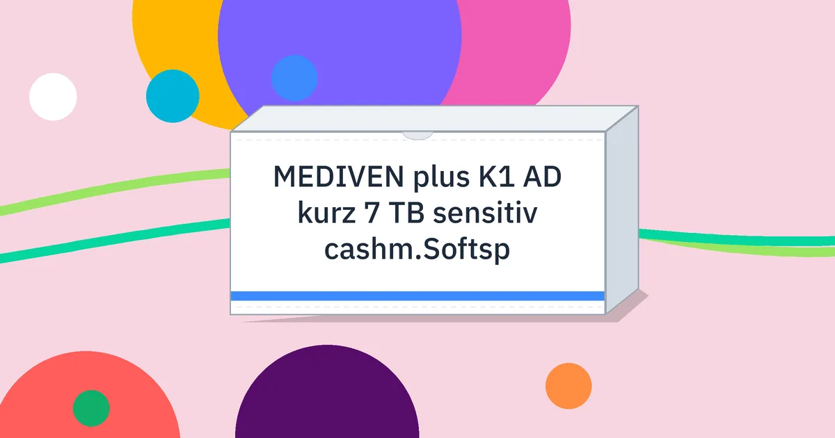 Symbolbild: Packung mit der Aufschrift MEDIVEN plus K1 AD kurz 7 TB sensitiv cashm.Softsp (PZN 15053396) – Verfügbarkeit und Bezug in Apotheken in Frankfurt am Main
