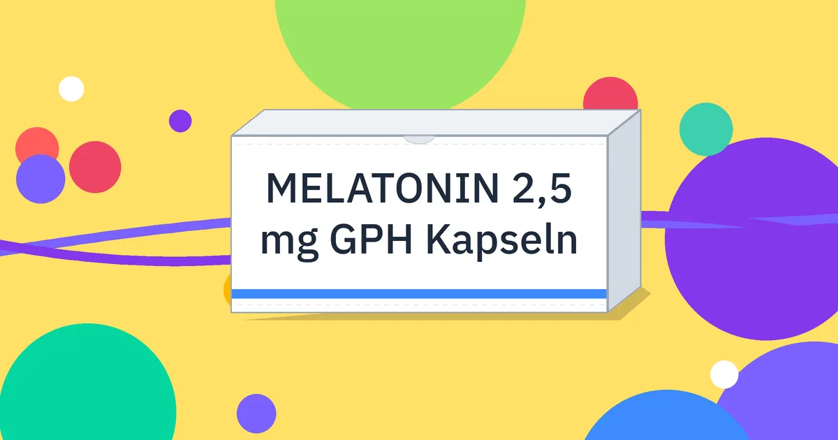 Symbolbild: Packung mit der Aufschrift MELATONIN 2,5 mg GPH Kapseln (PZN 09915824) – Verfügbarkeit und Bezug in Apotheken in Frankfurt am Main